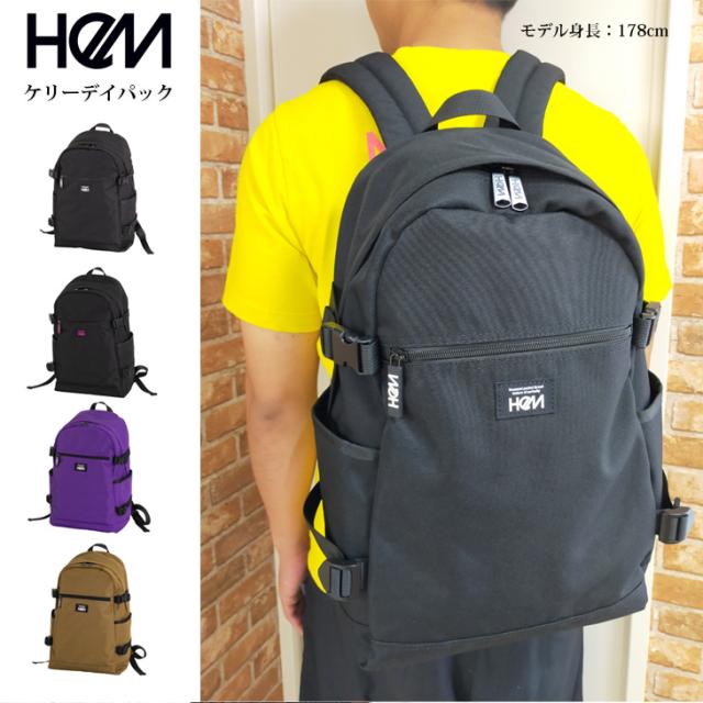 HeM ヘム デイパック型 バックパック リュック リュックサック デイパック バッグ A4 旅行バッグ アウトドア ブラック 黒 ブランド メンズ ユニセックス レディース ロゴ かっこいい かわいい 女子 男子 男女兼用 高校生 中学生 男性 大学生