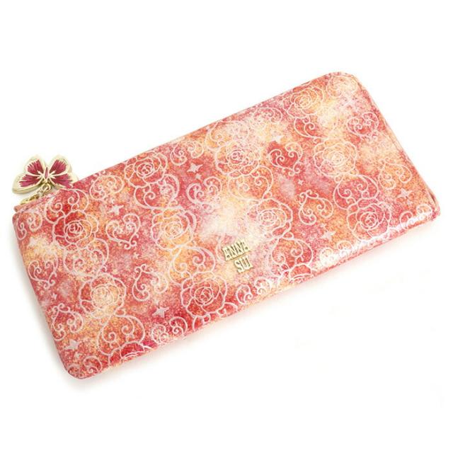 アナスイ 財布 長財布 L字ファスナー ピンク系 ANNA SUI 311631-32 レディース 婦人 ギフト 定番 彼氏 彼女 プレゼント