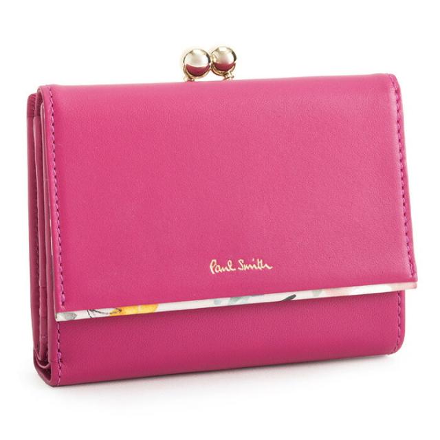 ポールスミス 財布 二つ折り財布 がま口財布 ピンク Paul Smith pwd514-24 レディース 婦人 ギフト 定番 彼氏 彼女 プレゼント