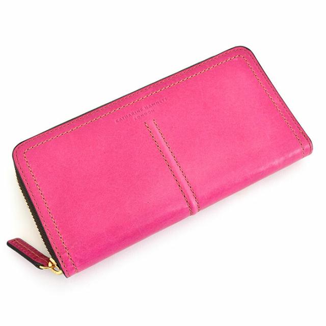 キャサリンハムネット 財布 長財布 ラウンドファスナー ワイン(ややピンクがかったワインです。) KATHARINE HAMNETT LONDON khp515-80 レディース 婦人 ギフト 定番 彼氏 彼女 プレゼント