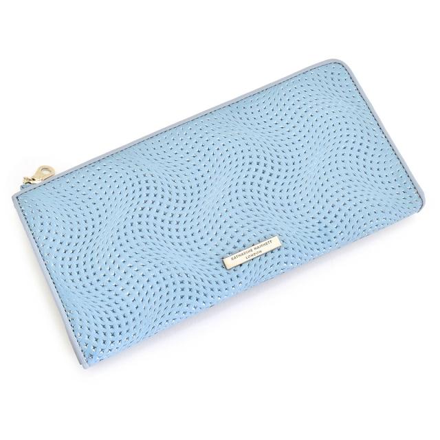 キャサリンハムネット 財布 長財布 L字ファスナー スカイ KATHARINE HAMNETT LONDON khp554-35 レディース 婦人 ギフト 定番 彼氏 彼女 プレゼント