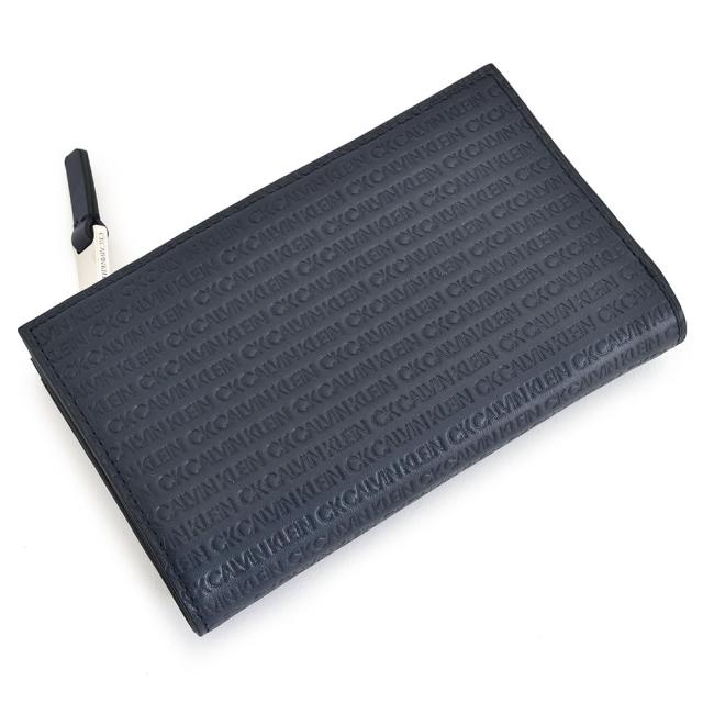 カルバンクライン 財布 長財布 L字ファスナー セミサイズ 紺(ネイビー) CK   802613 メンズ 紳士