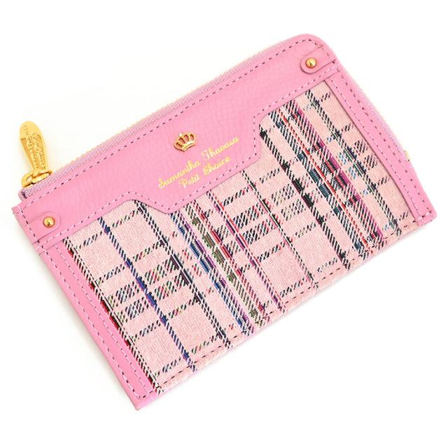 サマンサタバサ 財布 小銭入れ ケース パスケース カードケース L字ファスナー ピンク SamanthaThavasaPetitChoice 65582-20 レディース 婦人 ギフト 定番 彼氏 彼女 プレゼント