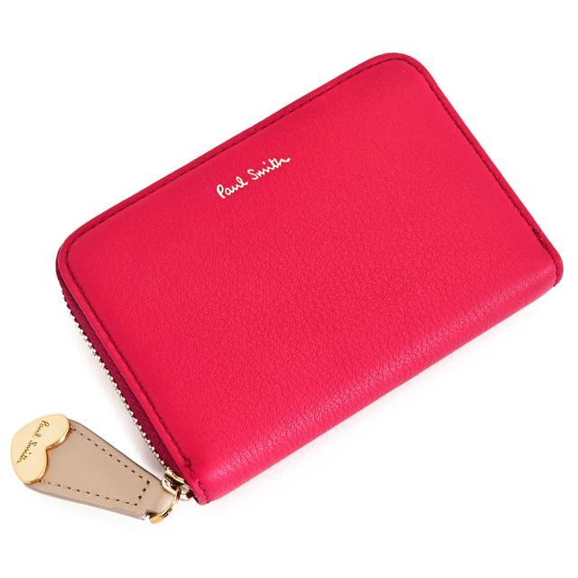 ポールスミス 財布 小銭入れ ケース ラウンドファスナー ワイン Paul Smith pwu911-80 レディース 婦人 ギフト 定番 彼氏 彼女 プレゼント