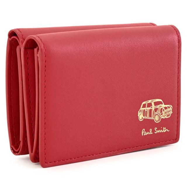 ポールスミス 財布 三つ折り財布 赤(レッド) Paul Smith bps011-20 メンズ 紳士 ギフト 定番 彼氏 彼女 プレゼント