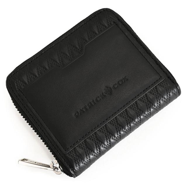 パトリックコックス 財布 二つ折り財布 ラウンドファスナー BOX型 黒(ブラック) PATRICK COX pxmw1rs4-10 メンズ 紳士 ギフト 定番 彼氏 彼女 プレゼント