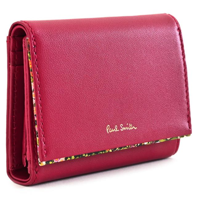 ポールスミス 財布 三つ折り財布 ローズ Paul Smith bpw102-23 レディース 婦人 ギフト 定番 彼氏 彼女 プレゼント