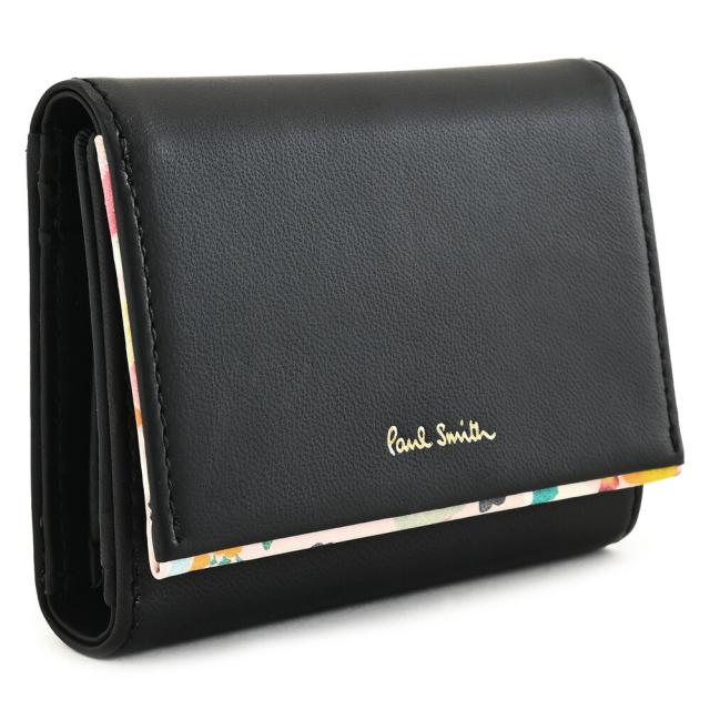 ポールスミス 財布 三つ折り財布 黒(ブラック) Paul Smith pwd513-10 レディース 婦人 ギフト 定番 彼氏 彼女 プレゼント