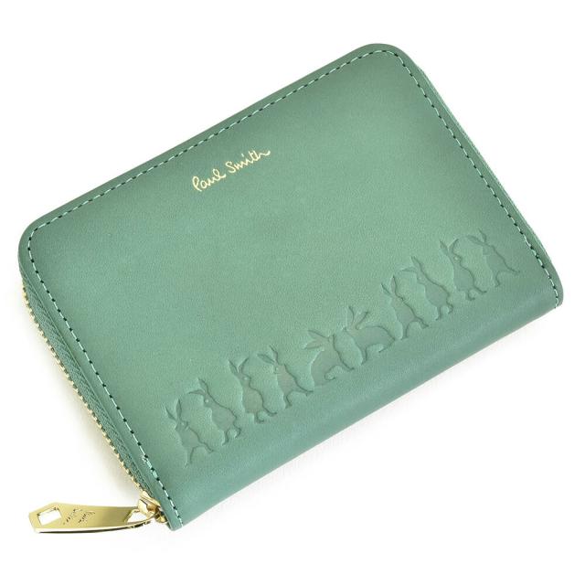 ポールスミス 財布 小銭入れ ケース パスケース ラウンドファスナー 緑(グリーン) Paul Smith pwd872-50 レディース 婦人 ギフト 定番 彼氏 彼女 プレゼント