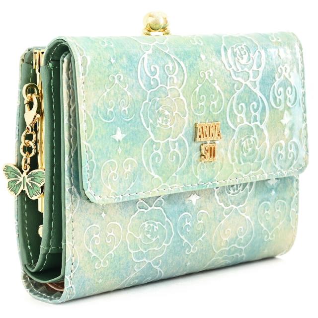 アナスイ 財布 二つ折り財布 がま口財布 エメラルドグリーン ANNA SUI 316916-73 k レディース 婦人 ギフト 定番 彼氏 彼女 プレゼント