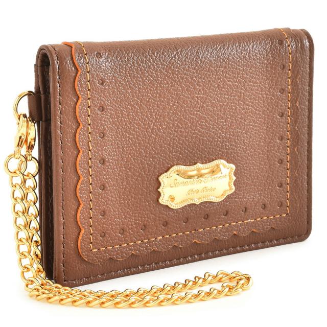 サマンサタバサ パスケース 定期入れ 茶(ブラウン) SamanthaThavasaPetitChoice 86371-40 レディース 婦人 ギフト 定番 彼氏 彼女 プレゼント