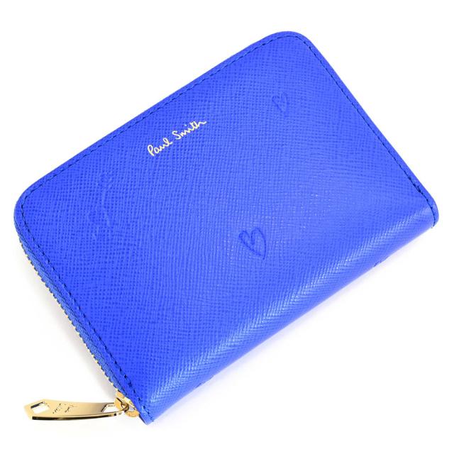 ポールスミス 財布 小銭入れ ケース ラウンドファスナー 青(ブルー) Paul Smith pwd792-30 レディース 婦人 ギフト 定番 彼氏 彼女 プレゼント