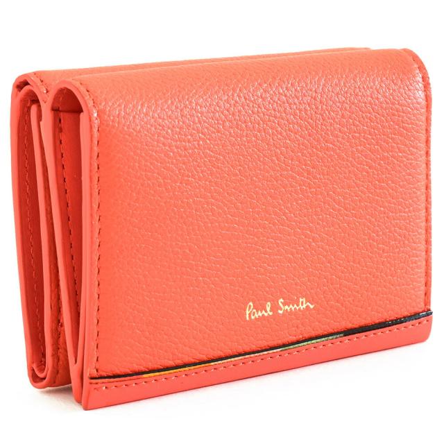 ポールスミス 財布 三つ折り財布 ミニ財布 コラル Paul Smith bpw143-20 レディース 婦人 ギフト 定番 彼氏 彼女 プレゼント