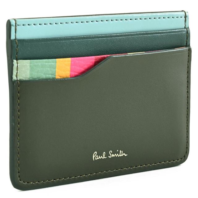 ポールスミス カードケース 薄型 緑(グリーン) Paul Smith bpw330-50 レディース 婦人 ギフト 定番 彼氏 彼女 プレゼント