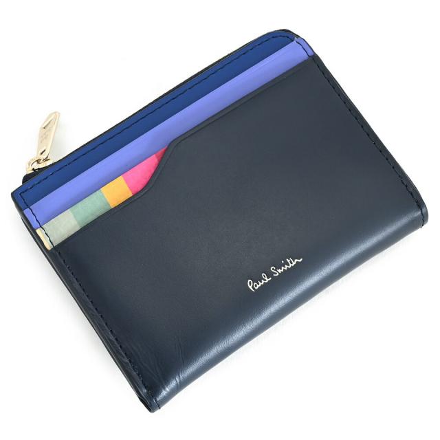 展示品箱なし ポールスミス 財布 小銭入れ ケース L字ファスナー 紺(ネイビー) Paul Smith bpw331-31 レディース 婦人