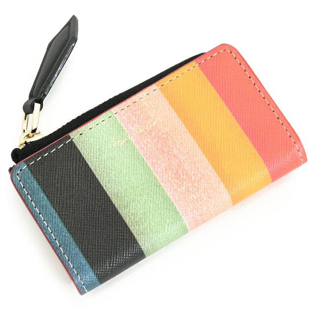 ポールスミス キーケース ケース L字ファスナー ストライプ Paul Smith pwd212-17 レディース 婦人 ギフト 定番 彼氏 彼女 プレゼント