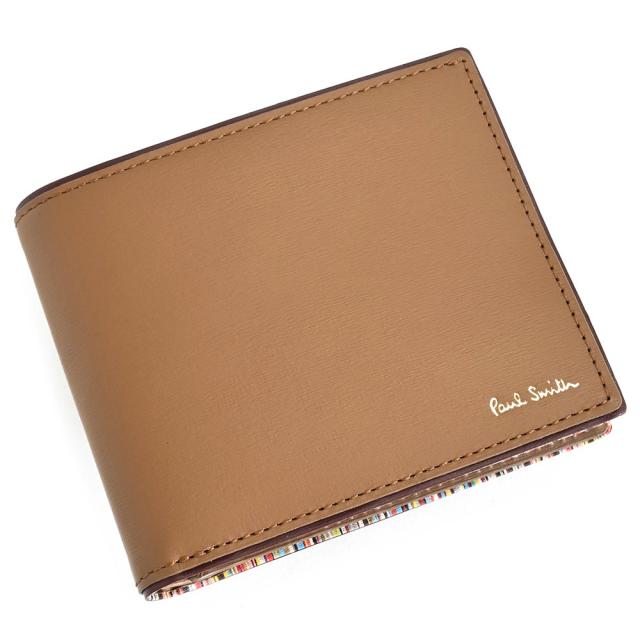ポールスミス 財布 二つ折り財布 カード&札 タン Paul Smith bps424-75 メンズ 紳士 ギフト 定番 彼氏 彼女 プレゼント