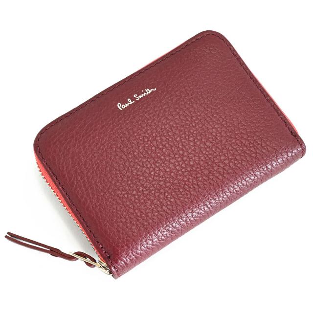 ポールスミス 財布 小銭入れ ケース ラウンドファスナー ワイン Paul Smith pwd032-80 レディース 婦人 ギフト 定番 彼氏 彼女 プレゼント