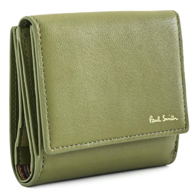 展示品箱なし ポールスミス 財布 二つ折り財布 ミニ財布 カーキ Paul Smith bps204-54 メンズ 紳士