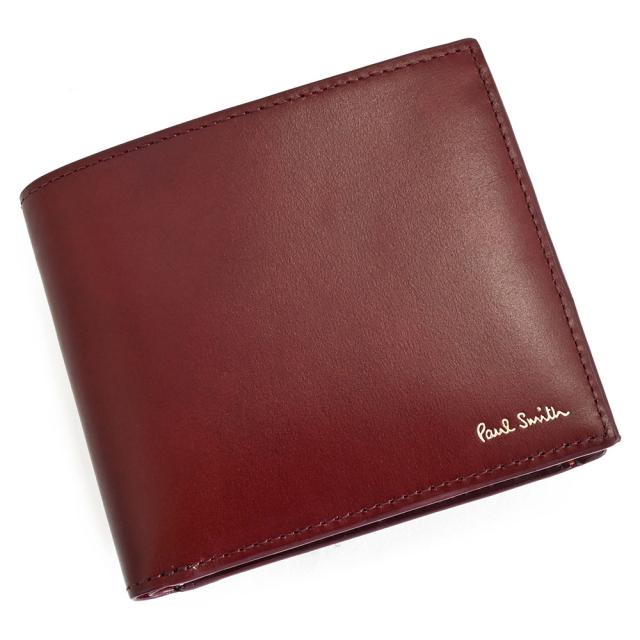 展示品箱なし ポールスミス 財布 二つ折り財布 ボルドー Paul Smith bps564-80 メンズ 紳士
