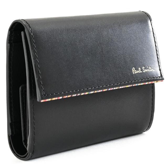 ポールスミス 財布 三つ折り財布 黒(ブラック) Paul Smith bps672-10 メンズ 紳士 ギフト 定番 彼氏 彼女 プレゼント