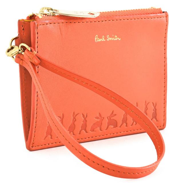 ポールスミス 財布 小銭入れ ケース パスケース オレンジ Paul Smith pwd870-42 レディース 婦人 ギフト 定番 彼氏 彼女 プレゼント
