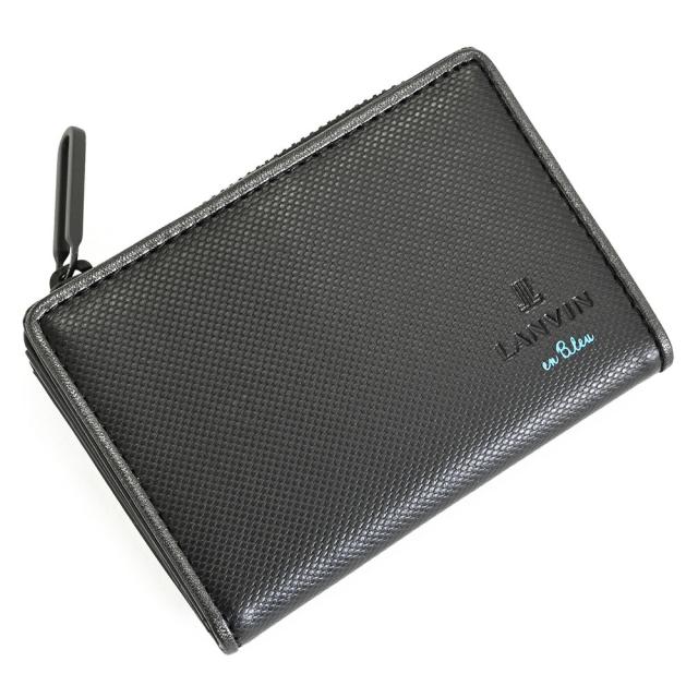 ランバンオンブルー 財布 小銭入れ ミニ財布 コンパクト財布 パスケース L字ファスナー 黒(ブラック) LANVIN en Bleu 542601 メンズ 紳士 ギフト 定番 彼氏 彼女 プレゼント