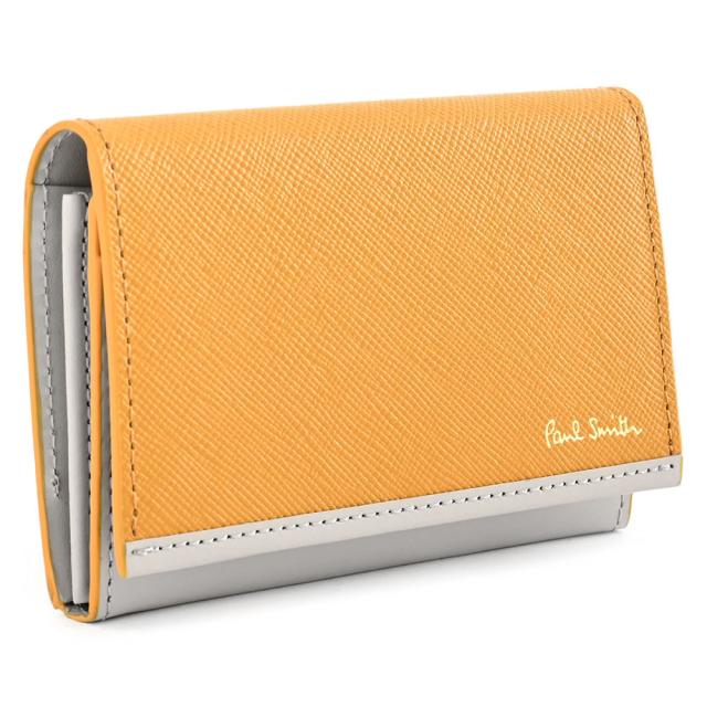 展示品箱なし ポールスミス 名刺入れ カードケース マスタード Paul Smith psq102-40 メンズ 紳士