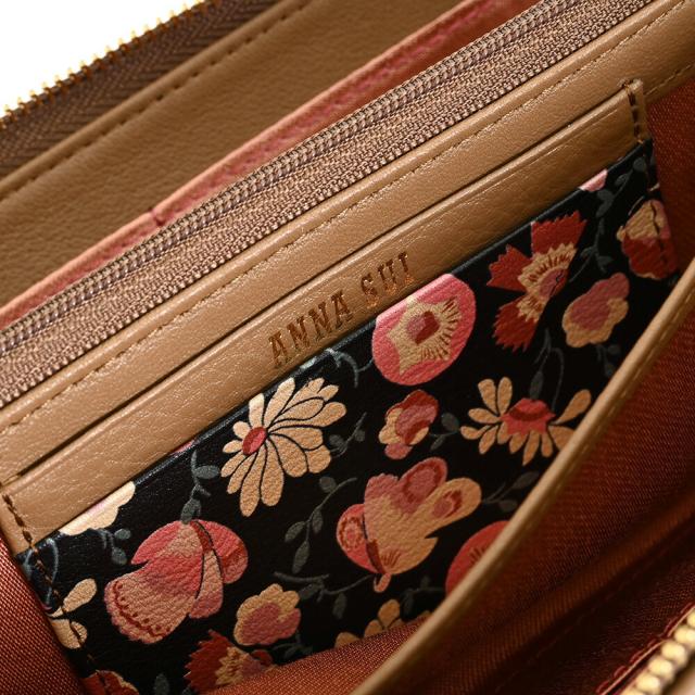 アナスイ 財布 長財布 ラウンドファスナー ヌメ(ブラウン系) ANNA SUI