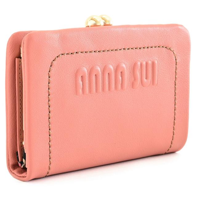 アナスイ 財布 二つ折り財布 がま口財布 ピンク ANNA SUI 317381-33 k レディース 婦人 ギフト 定番 彼氏 彼女 プレゼント