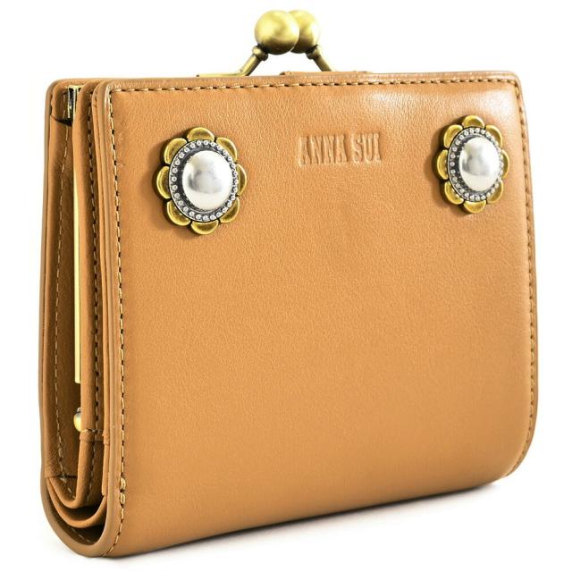 展示品箱なし アナスイ 財布 二つ折り財布 がま口財布 キャメル ANNA SUI 317452-52 b レディース 婦人