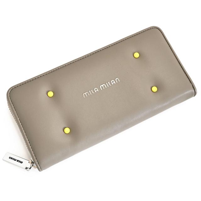 ミラミラン 財布 長財布 ラウンドファスナー グレージュ MILA MILAN 341054 レディース 婦人 ギフト 定番 彼氏 彼女 プレゼント