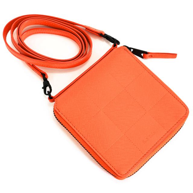 ポールスミス 財布 二つ折り財布 ラウンドファスナー ショルダー付き オレンジ Paul Smith bps504-42 メンズ 紳士 ギフト 定番 彼氏 彼女 プレゼント