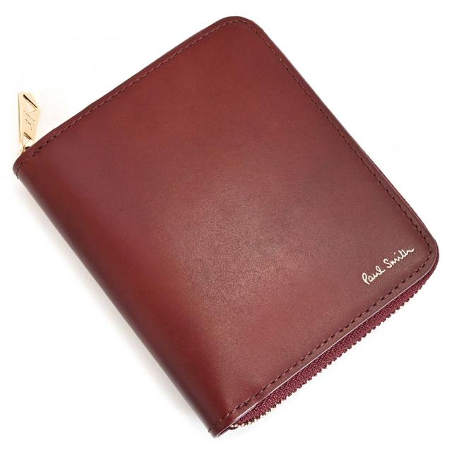 ポールスミス 財布 二つ折り財布 ラウンドファスナー ボルドー Paul Smith bps565-80 メンズ 紳士 ギフト 定番 彼氏 彼女 プレゼント