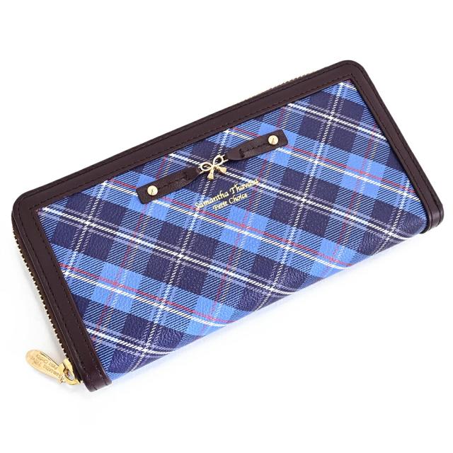 サマンサタバサ 財布 長財布 ラウンドファスナー 青(ブルー) SamanthaThavasaPetitChoice 05923-84 レディース 婦人 ギフト 定番 彼氏 彼女 プレゼント