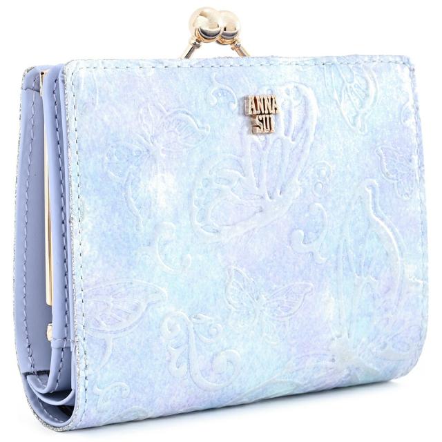 アナスイ 財布 二つ折り財布 がま口財布 ライトブルー ANNA SUI 316893-82 k レディース 婦人 ギフト 定番 彼氏 彼女 プレゼント