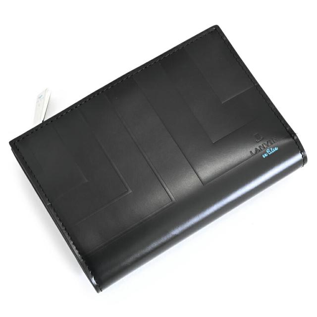 ランバンオンブルー 財布 二つ折り財布 L字ファスナー 黒(ブラック) LANVIN en Bleu 527623 メンズ 紳士 ギフト 定番 彼氏 彼女 プレゼント