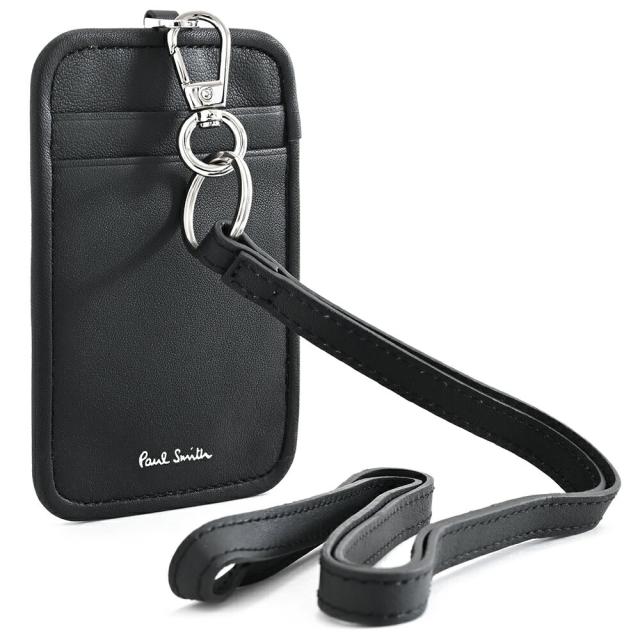 ポールスミス カードケース ネックストラップ付き 黒(ブラック) Paul Smith bpw610-10 レディース 婦人 ギフト 定番 彼氏 彼女 プレゼント