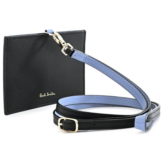ポールスミス idケース idカードホルダー カードケース ネックストラップ 黒(ブラック) Paul Smith bpw667-10 レディース 婦人 ギフト 定番 彼氏 彼女 プレゼント