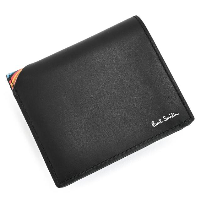 ポールスミス 財布 二つ折り財布 黒(ブラック) Paul Smith bps783-10 メンズ 紳士 ギフト 定番 彼氏 彼女 プレゼント