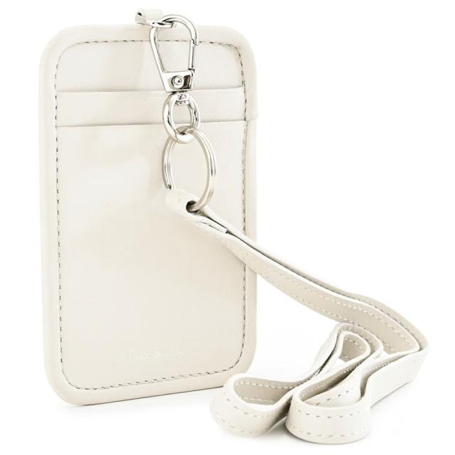 ポールスミス カードケース ネックストラップ付き アイボリー Paul Smith bpw610-63 レディース 婦人 ギフト 定番 彼氏 彼女 プレゼント