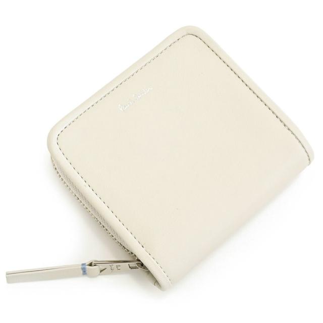 ポールスミス 財布 二つ折り財布 ラウンドファスナー アイボリー Paul Smith bpw614-63 レディース 婦人 ギフト 定番 彼氏 彼女 プレゼント