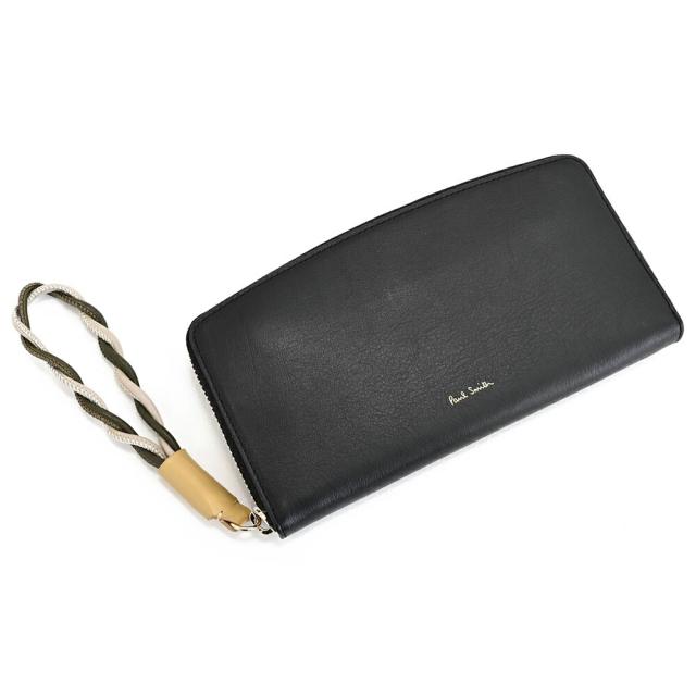 展示品箱なし ポールスミス 財布 長財布 ラウンドファスナー 黒(ブラック) Paul Smith bpw702-10 レディース 婦人