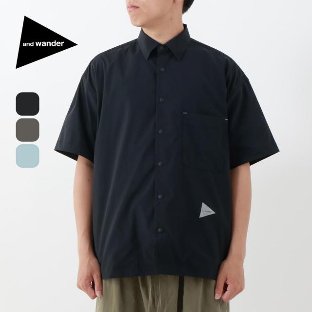 and wander アンドワンダー UVカットストレッチSSシャツ