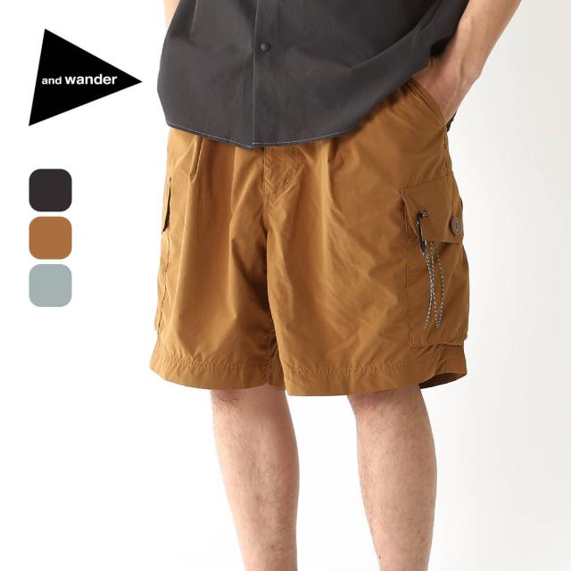 and wander アンドワンダー オーバーサイズカーゴショートパンツ メンズ