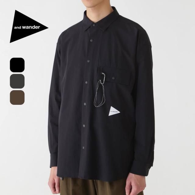 and wander アンドワンダー ライトダブルクロスシャツ 5745983073
