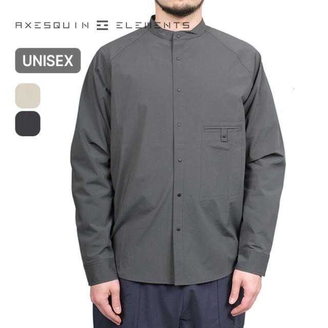 AXESQUIN ELEMENTS アクシーズクインエレメンツ ソフトシェルのバンドカラーシャツ 21091