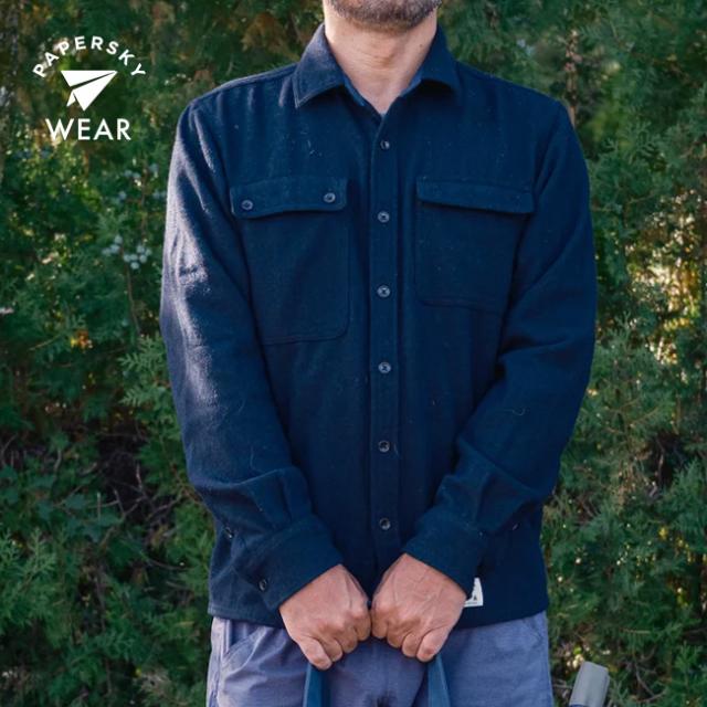 PAPERSKY WEAR×Jackie and Jerry ペーパースカイウェア×ジャッキーアンドジェリー コーモラントウールシャツ PS232019