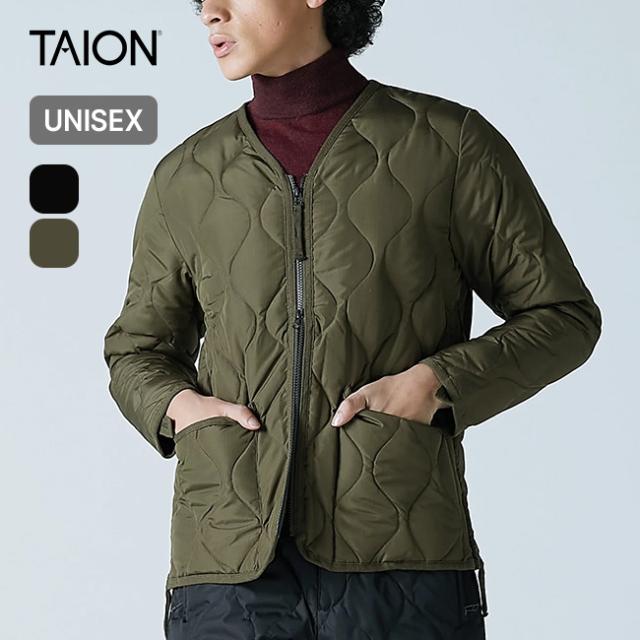 TAION タイオン ミリタリーVネックジップダウンジャケット ユニセックス TAION-101ZML-1
