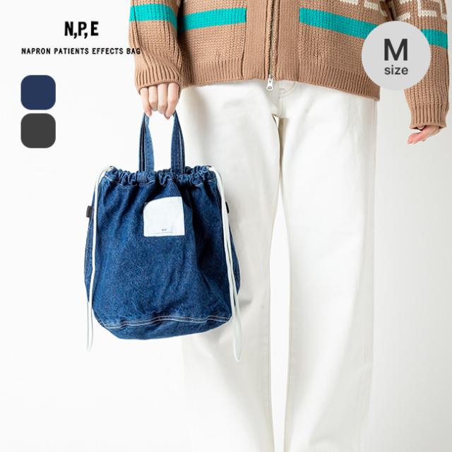 N.P.E NAPRON PATIENTS EFFECTS BAG エヌピーイーナプロンペイシェントエフェクトバッグ ブリーチドデニムペイシェントバッグ M NPE01-7307M